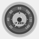 Speedometer Classic Round Sticker, Glossy Classic Round Sticker ...