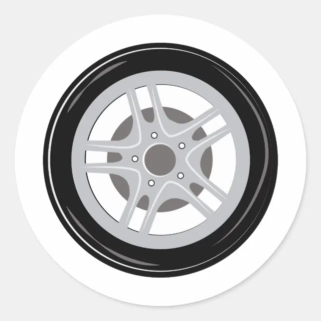 Car Tire Classic Round Sticker | Zazzle