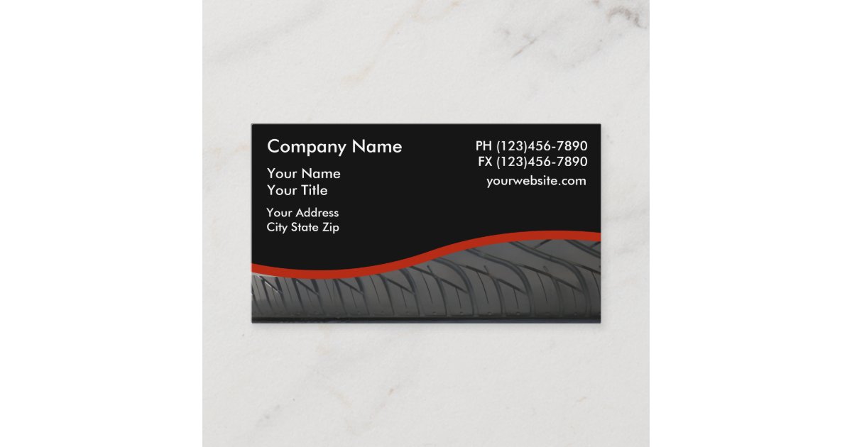 Car Tire Tread Design Business Card | Zazzle
