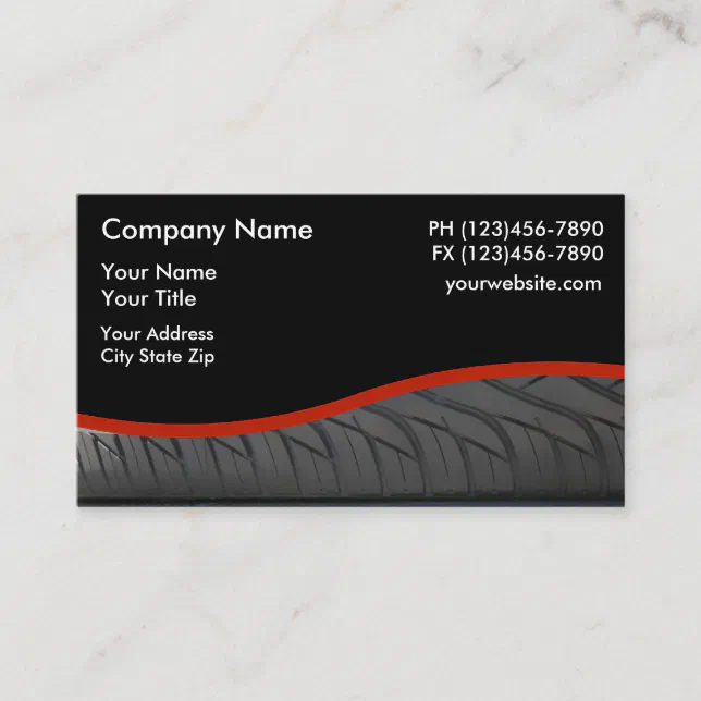 Car Tire Tread Design Business Card | Zazzle