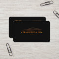 Car Transport Driver Monogram Black Orange Modern Business Card | Zazzle