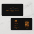 Car Transport Driver Monogram Black Orange Modern Business Card | Zazzle