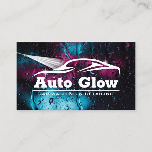 Car Wash Auto Detailing Modern Automotive Cleaning Business Card | Zazzle