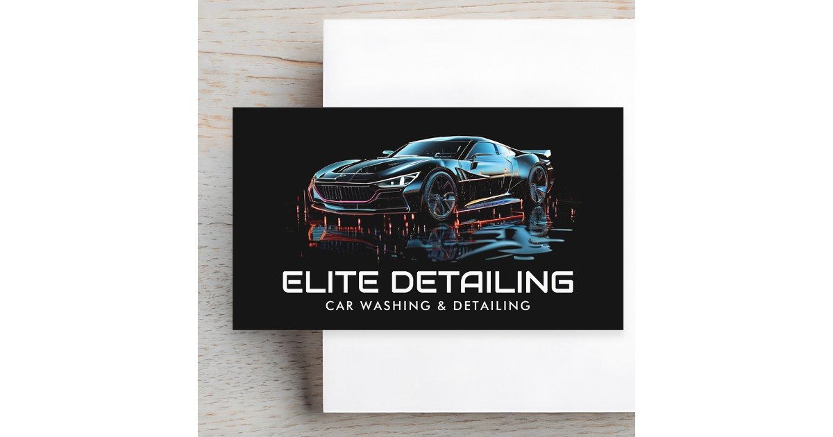Car Wash & Auto Detailing QR Code Business Card | Zazzle