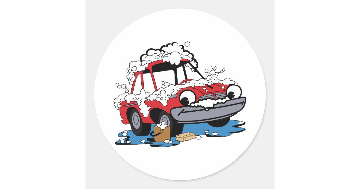 Car Wash Classic Round Sticker | Zazzle