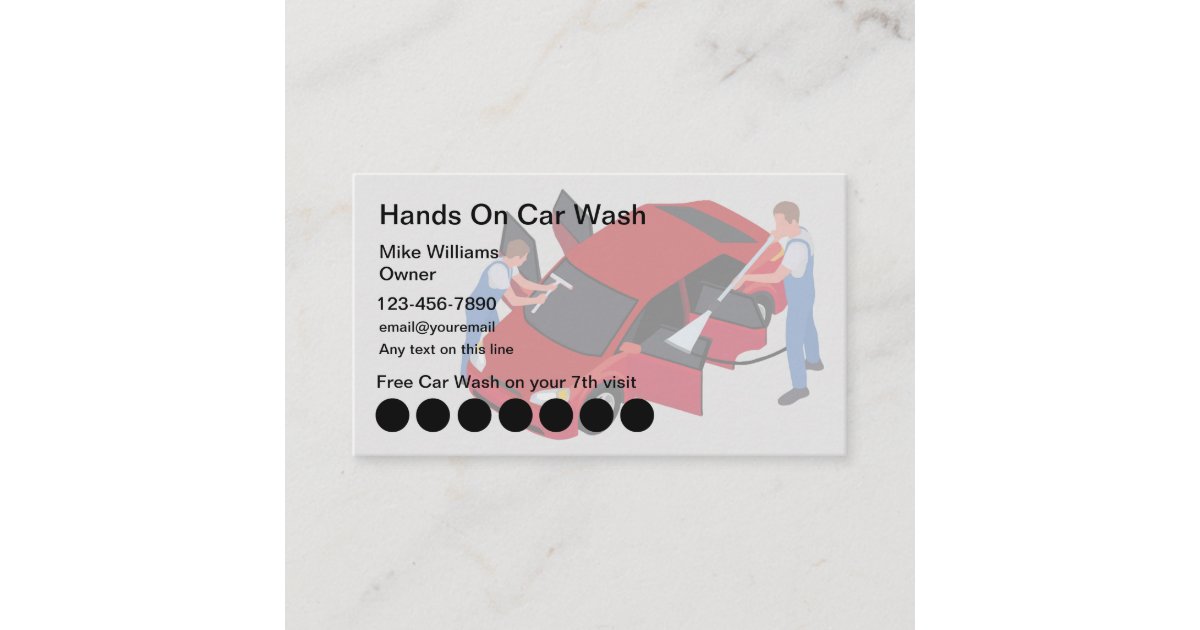 Car Wash Customer Loyalty Template Business Cards | Zazzle