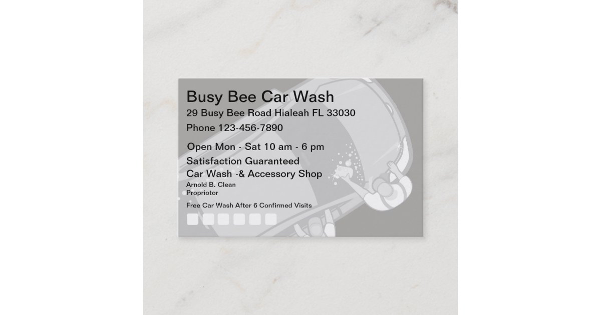 Car Wash Loyalty Rewards Business Card | Zazzle.com