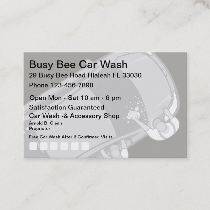 Car Wash Loyalty Rewards Business Card | Zazzle.com