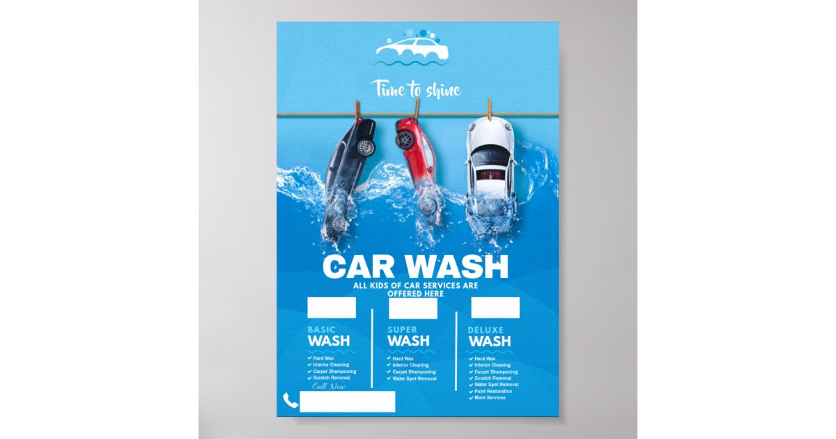 Car wash poster | Zazzle