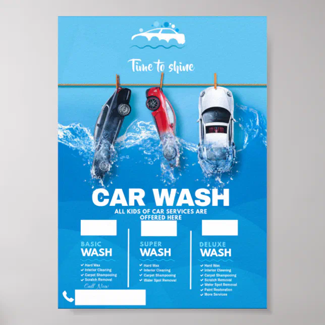 Car wash poster | Zazzle