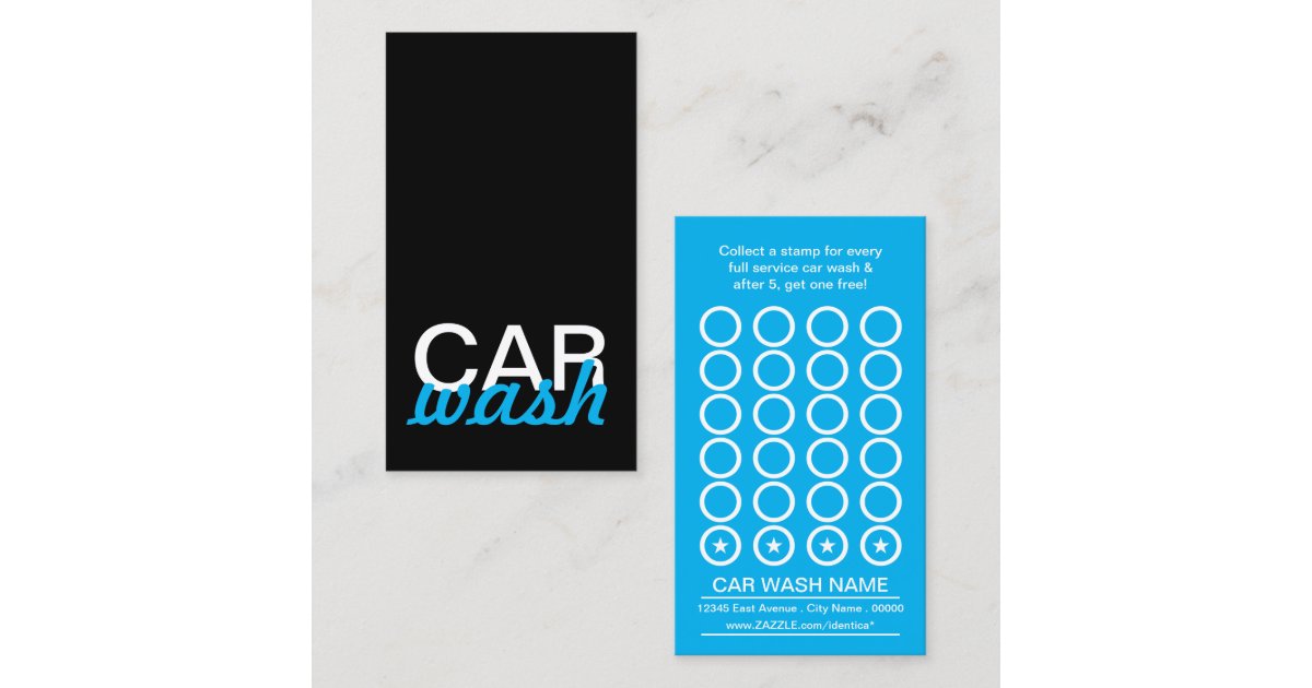 car wash punch card | Zazzle