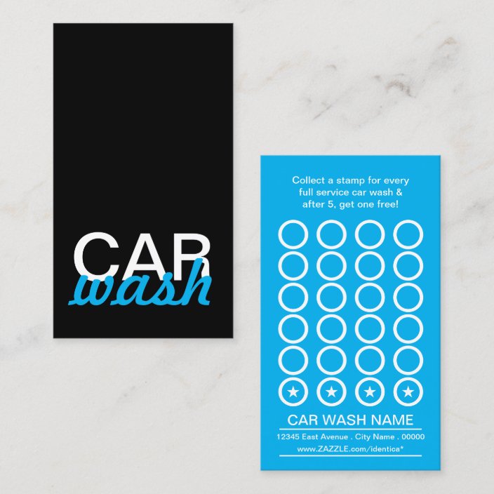 car wash punch card | Zazzle