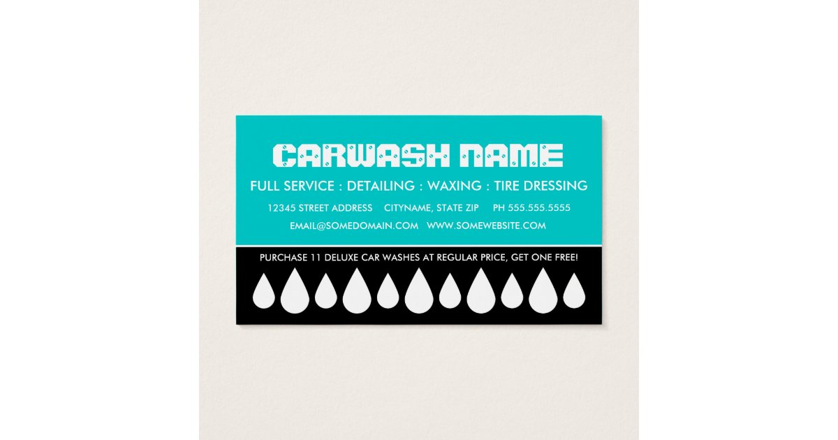 car wash punch card | Zazzle.com
