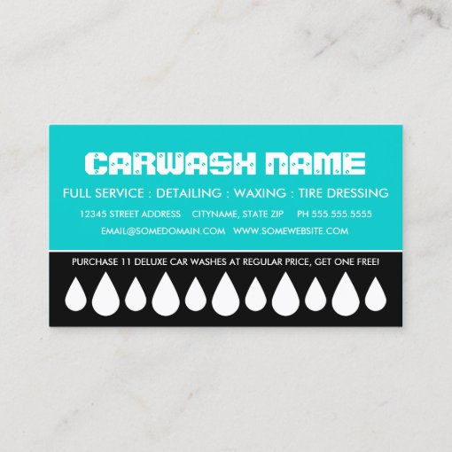 car wash punch card | Zazzle