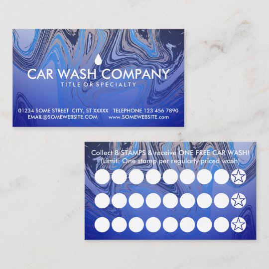 car wash swirls loyalty stamp card | Zazzle.com