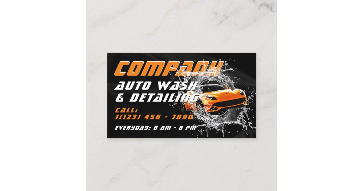 Car water splash modern automotive business card | Zazzle