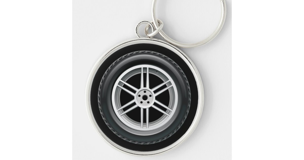 Car WInter Tires & Wheel Keychain | Zazzle