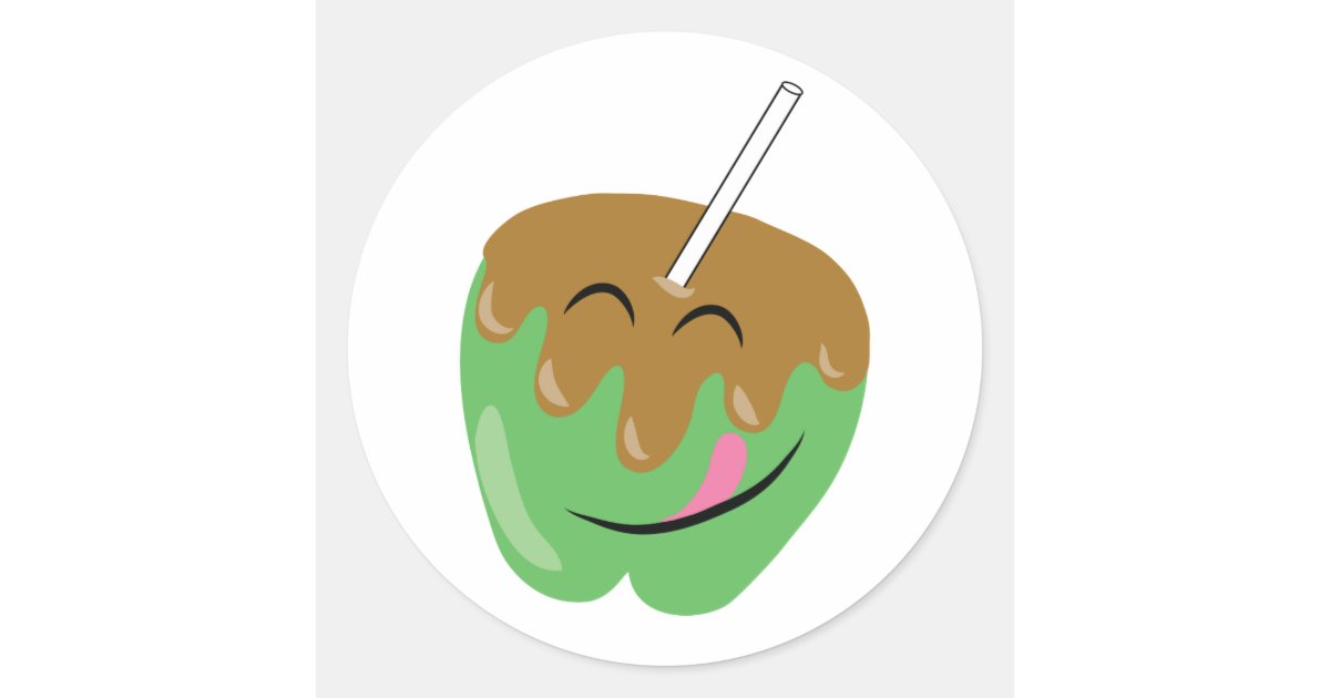 Caramel Apple Classic Round Sticker | Zazzle