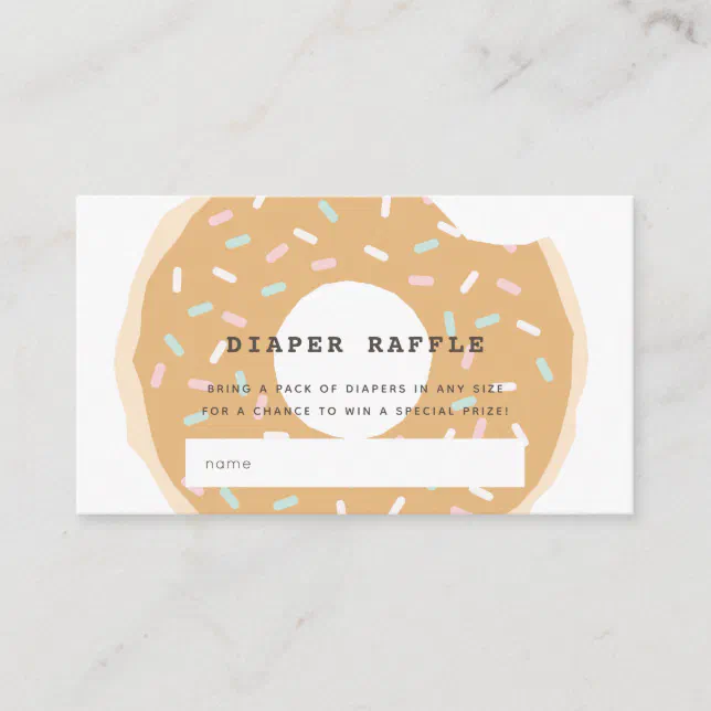 Caramel Donut Baby Shower Diaper Raffle Ticket Enclosure Card | Zazzle