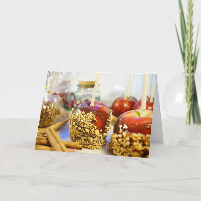 Caramel Peanut Apples Card | Zazzle