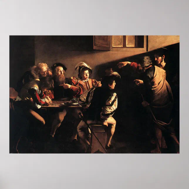 Caravaggio The Calling Of Saint Matthew Poster | Zazzle