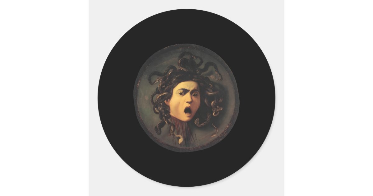 Caravaggio'S Renaissance Painting Of Medusa Classic Round Sticker | Zazzle