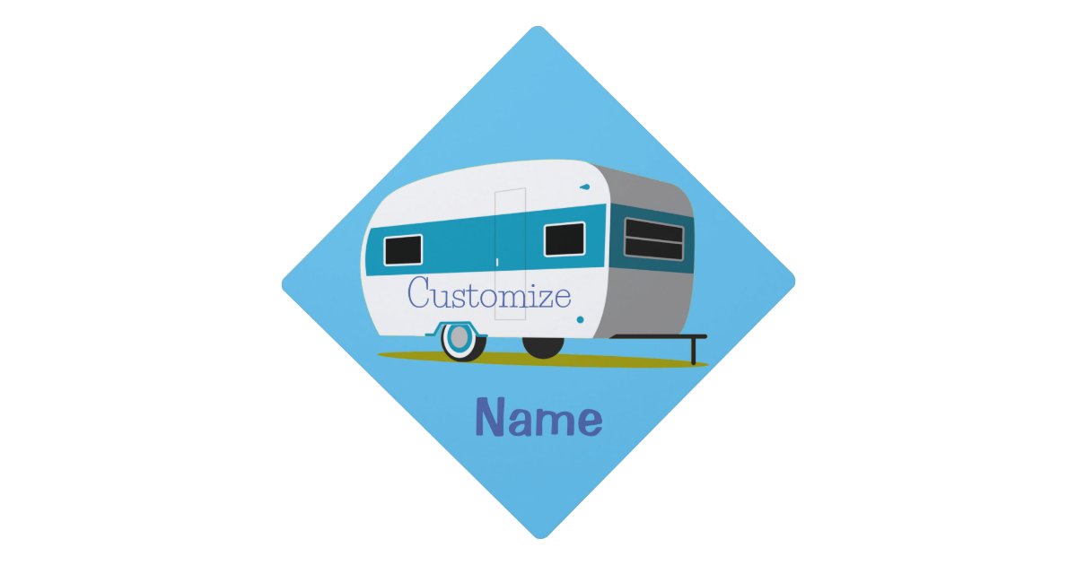 Caravan Camper RV Thunder_Cove Graduation Cap Topper | Zazzle