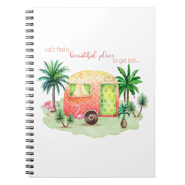 Caravan Camper Scene | In the Tropics Notebook | Zazzle