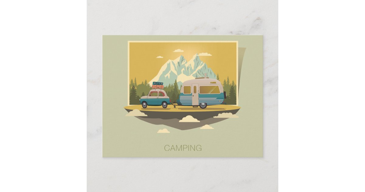 Caravan Camping Postcard | Zazzle