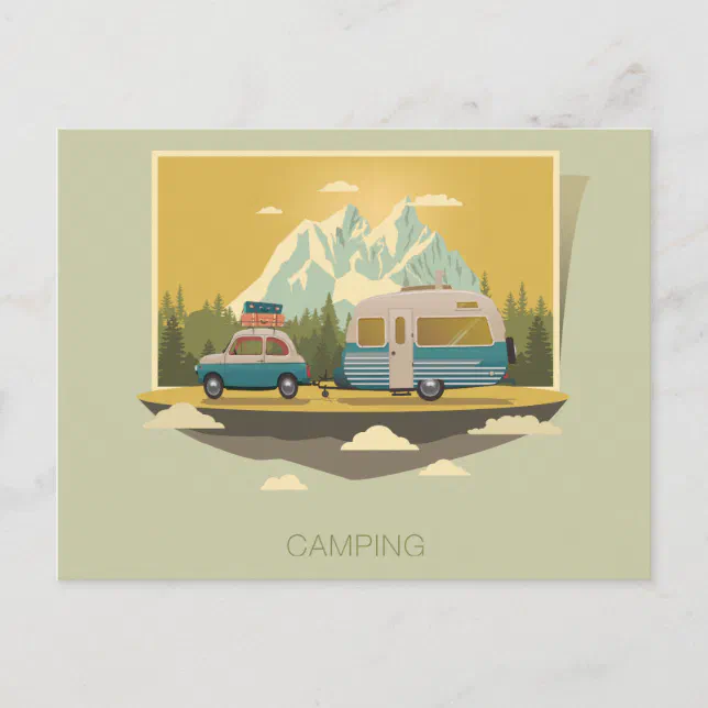 Caravan Camping Postcard | Zazzle
