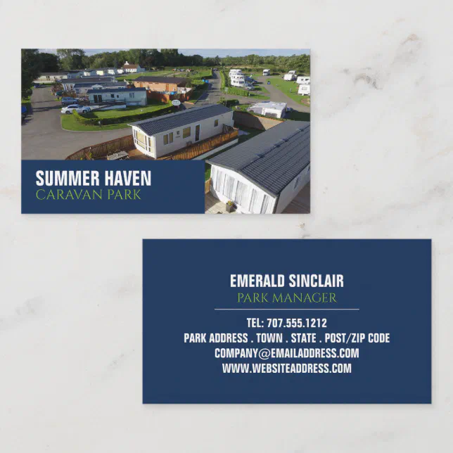 Caravan Park, Holiday Park Owner, Manager Business Card | Zazzle