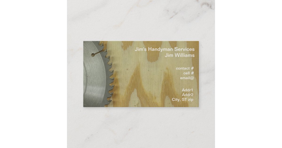 Carbide tipped circular saw blade business card | Zazzle.com