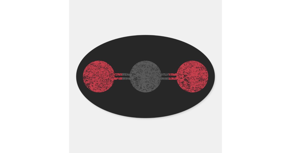 Carbon Dioxide Molecular Structure Oval Sticker | Zazzle