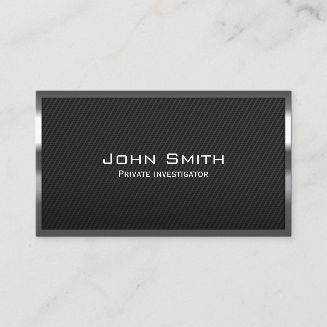 Carbon Fiber Investigator Business Card | Zazzle
