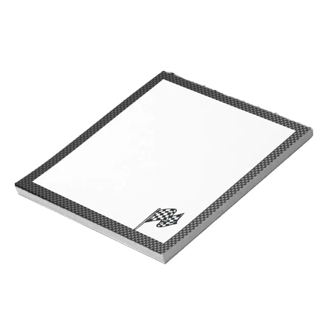 Carbon Fiber look Checkered Flag Notepad | Zazzle
