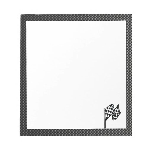 Carbon Fiber look Checkered Flag Notepad | Zazzle