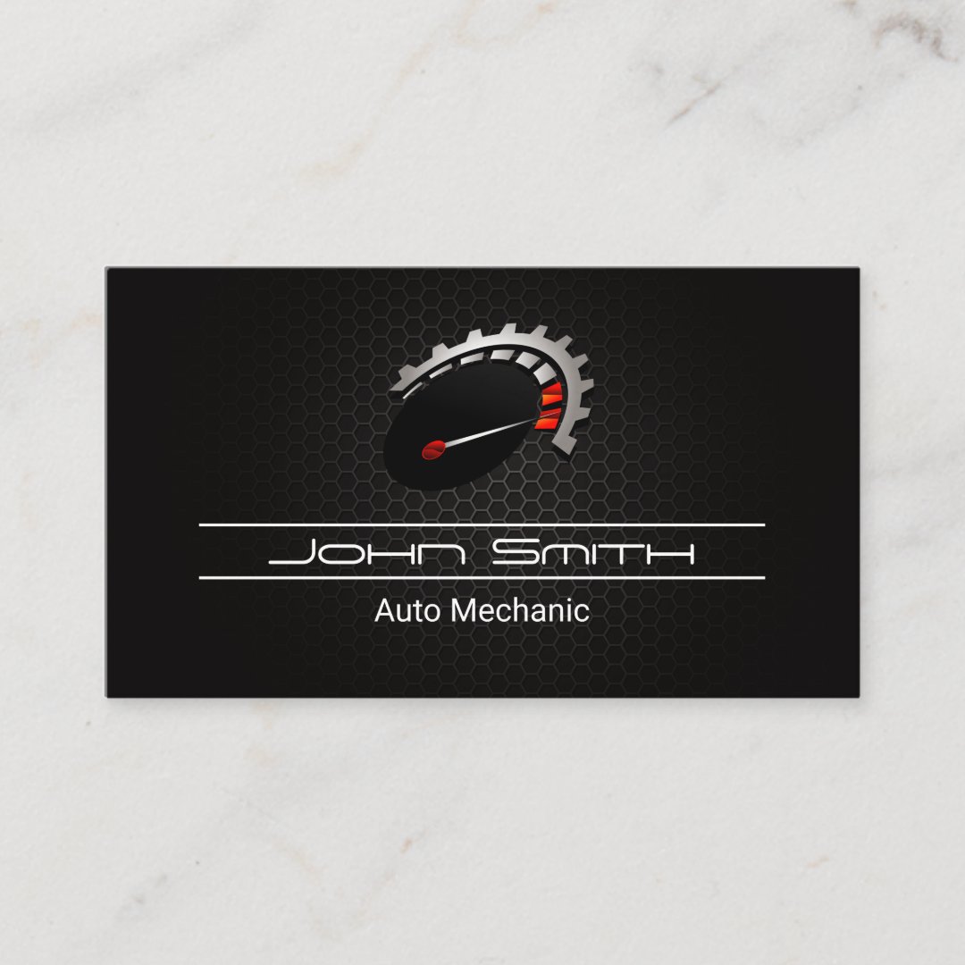 Carbon Fiber Pattern | Auto Logo | Speedometer Business Card | Zazzle