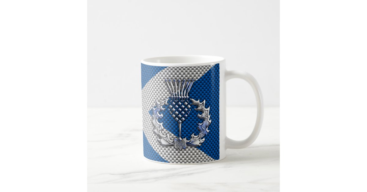 Carbon Fiber Print Scotland Flag Coffee Mug | Zazzle