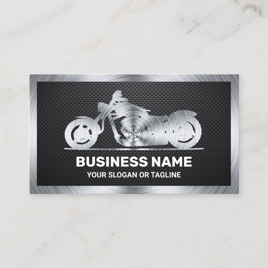 Carbon Fiber Steel Motorbike Motorcycle Mechanic Business Card | Zazzle