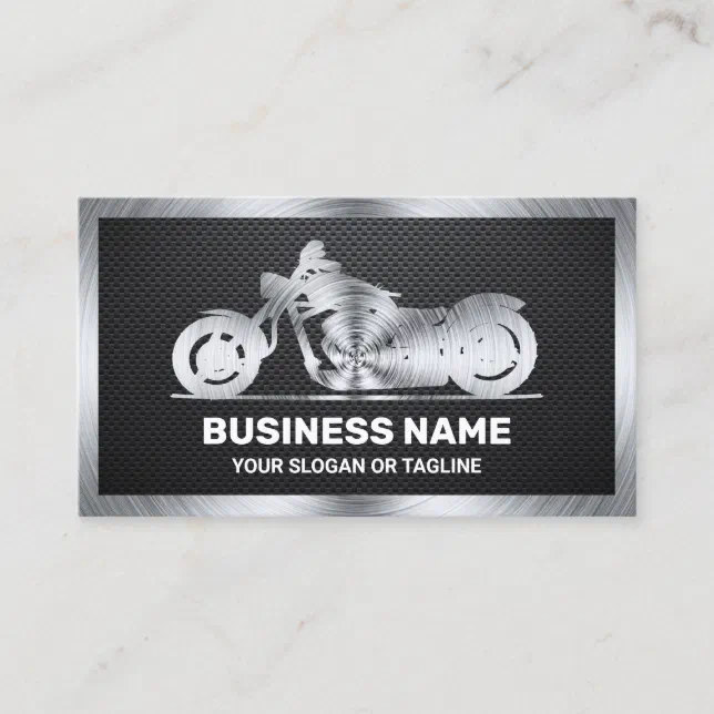 Carbon Fiber Steel Motorbike Motorcycle Mechanic Business Card | Zazzle