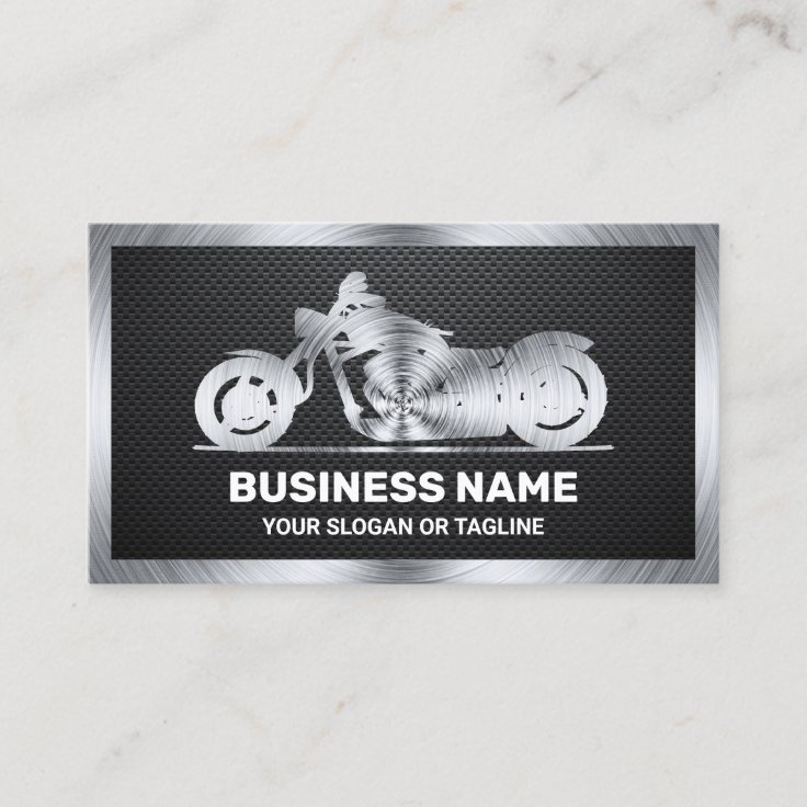 Carbon Fiber Steel Motorbike Motorcycle Mechanic Business Card | Zazzle