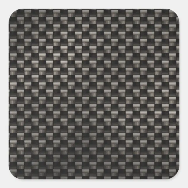 Carbon Fiber Texture Square Sticker | Zazzle