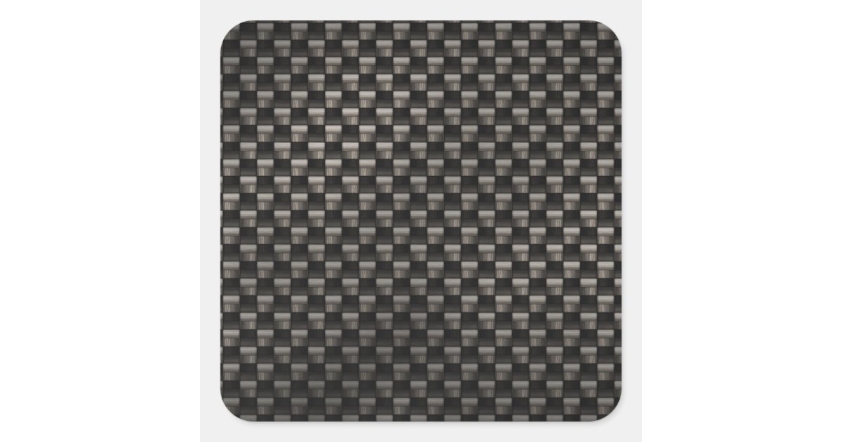 Carbon Fiber Texture Square Sticker | Zazzle