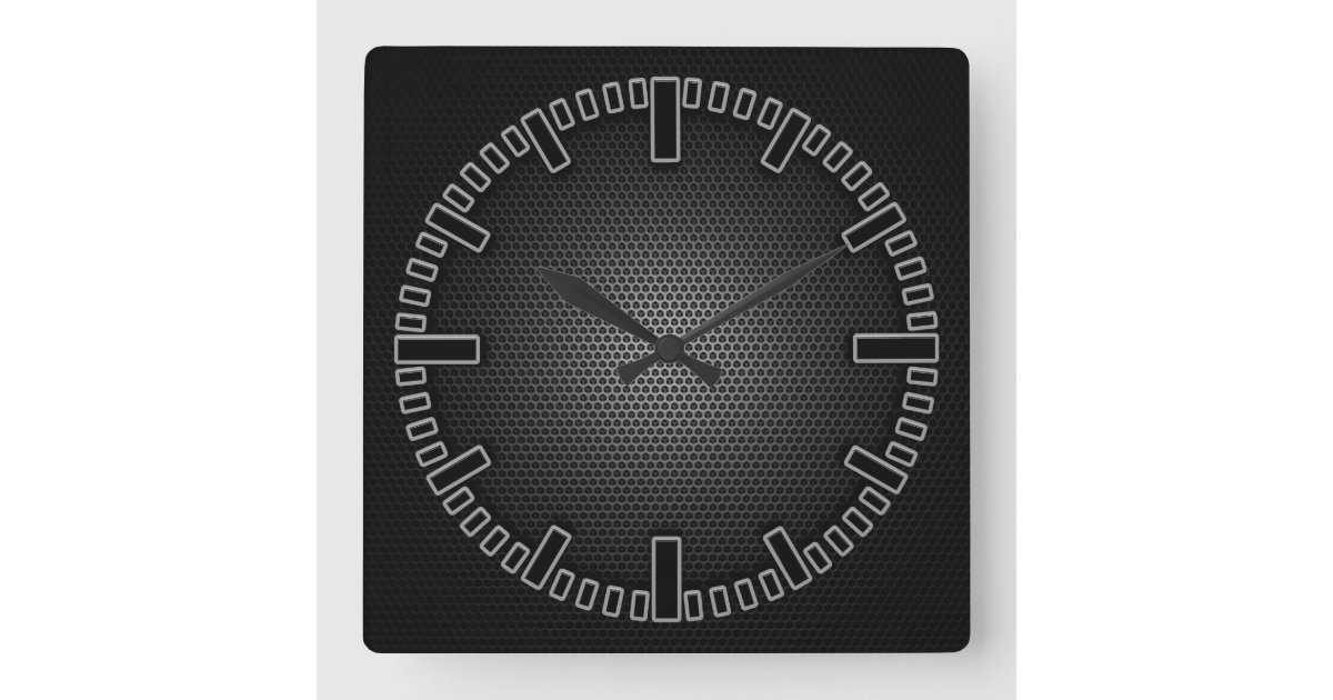 Carbon Mesh Effect "High Tech" Wall Clock | Zazzle