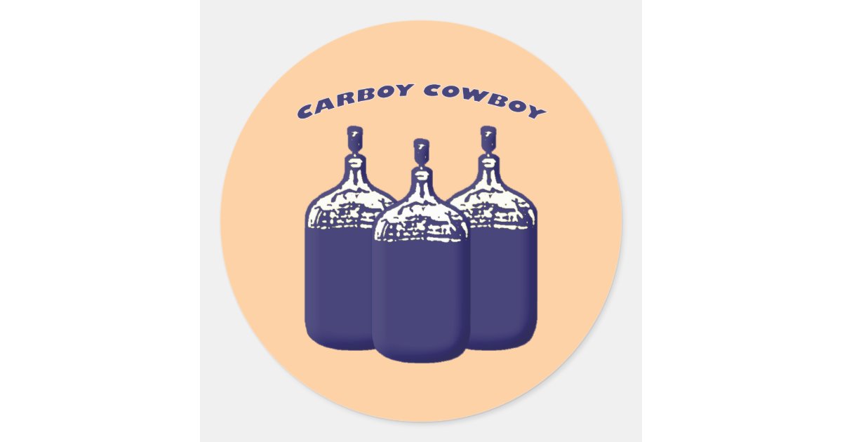 Carboy Cowboy Classic Round Sticker | Zazzle
