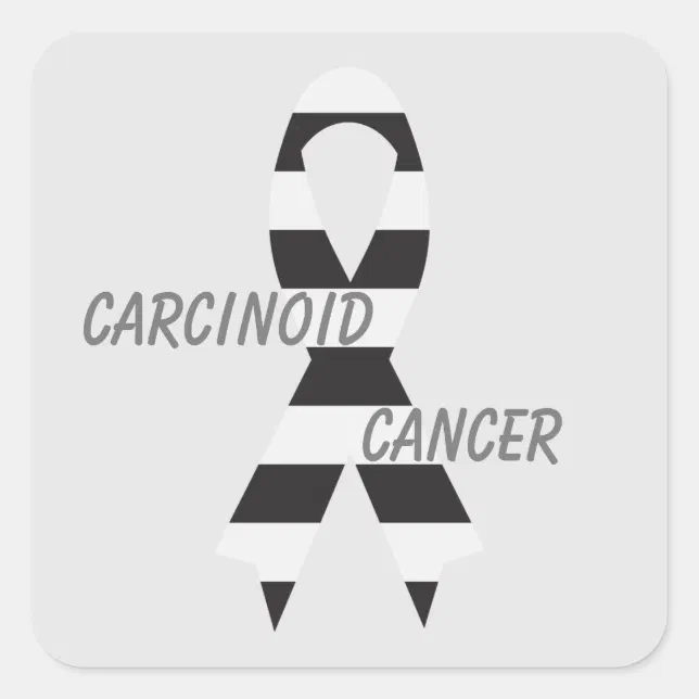 Carcinoid Cancer Zebra Awareness Ribbon by Janz Square Sticker | Zazzle