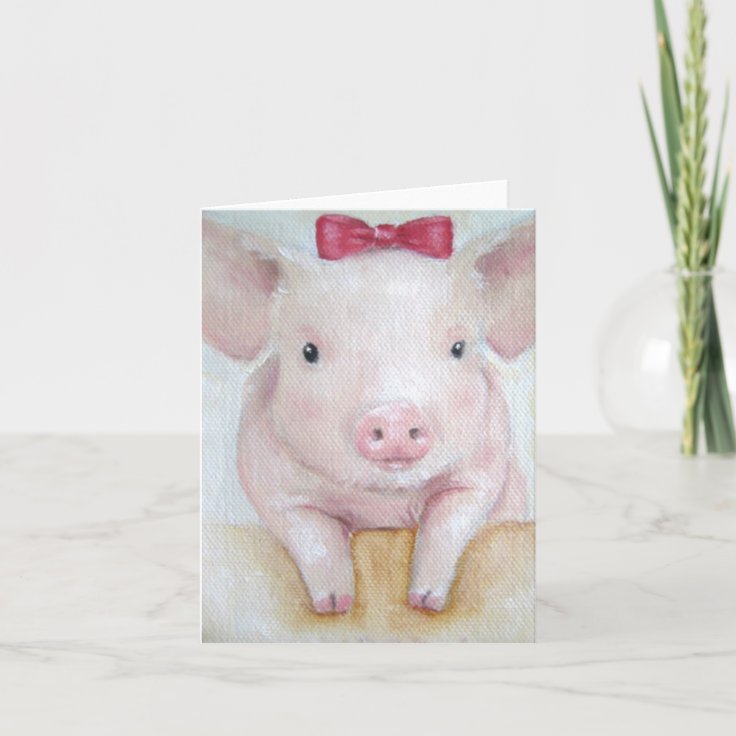 Card/Animal- Baby Pig Card | Zazzle
