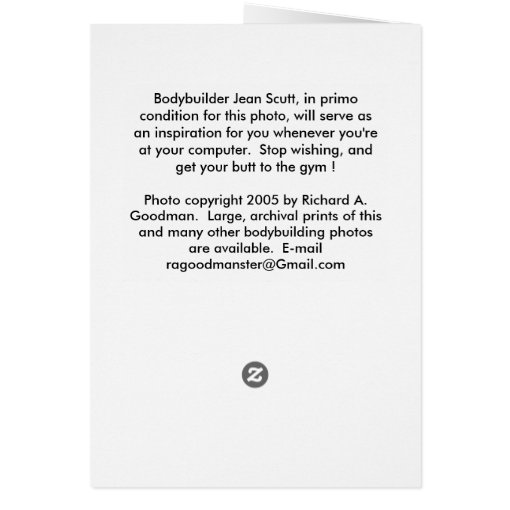Card, bodybuilder Jean SCUTT, # 58A | Zazzle