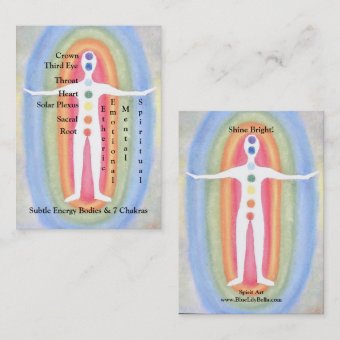 Card Chart for Subtle Energy Bodies & 7 Chakras | Zazzle