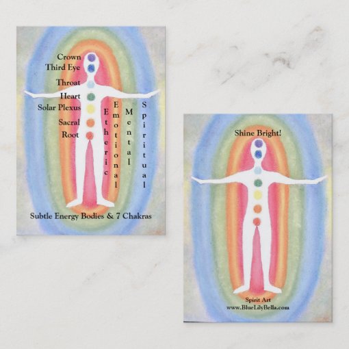 Card Chart for Subtle Energy Bodies & 7 Chakras | Zazzle